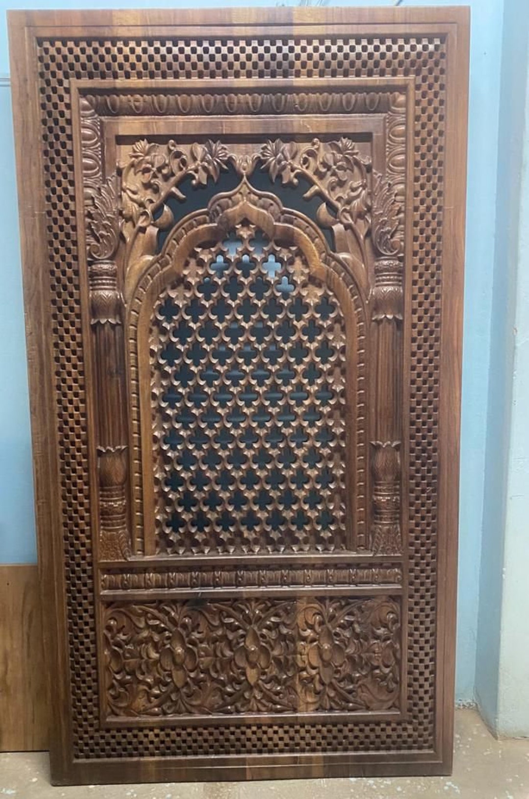 Indian Wood Panel, Wall Art, Antique Inspired Filigree Wall Panel ...