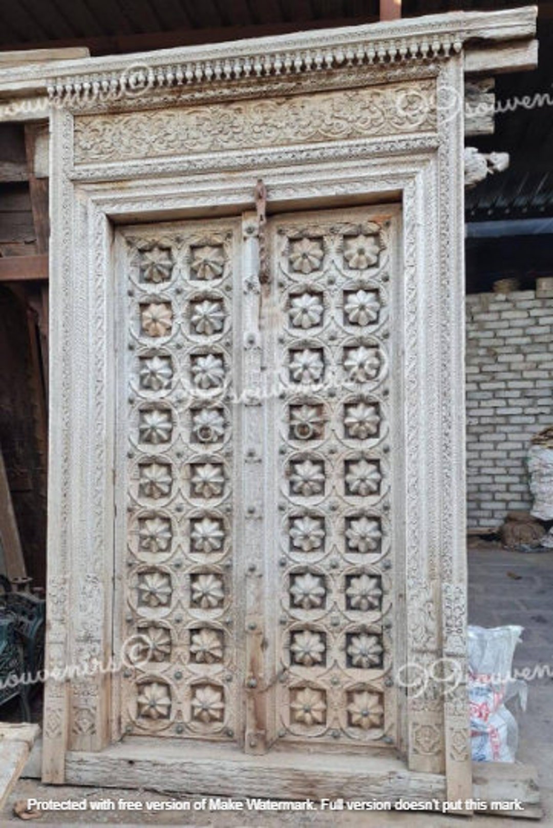 Vintage Style Indian Doors, Intricately Carved Wooden Doors, Rustic ...