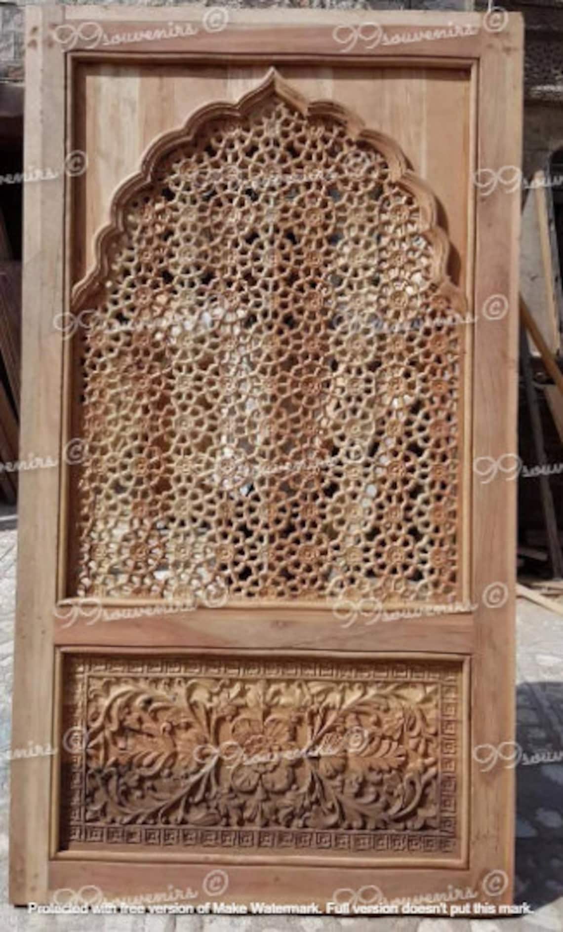 The Jaal Vintage Inspired Wall Panel Carved Wooden Wall - Etsy