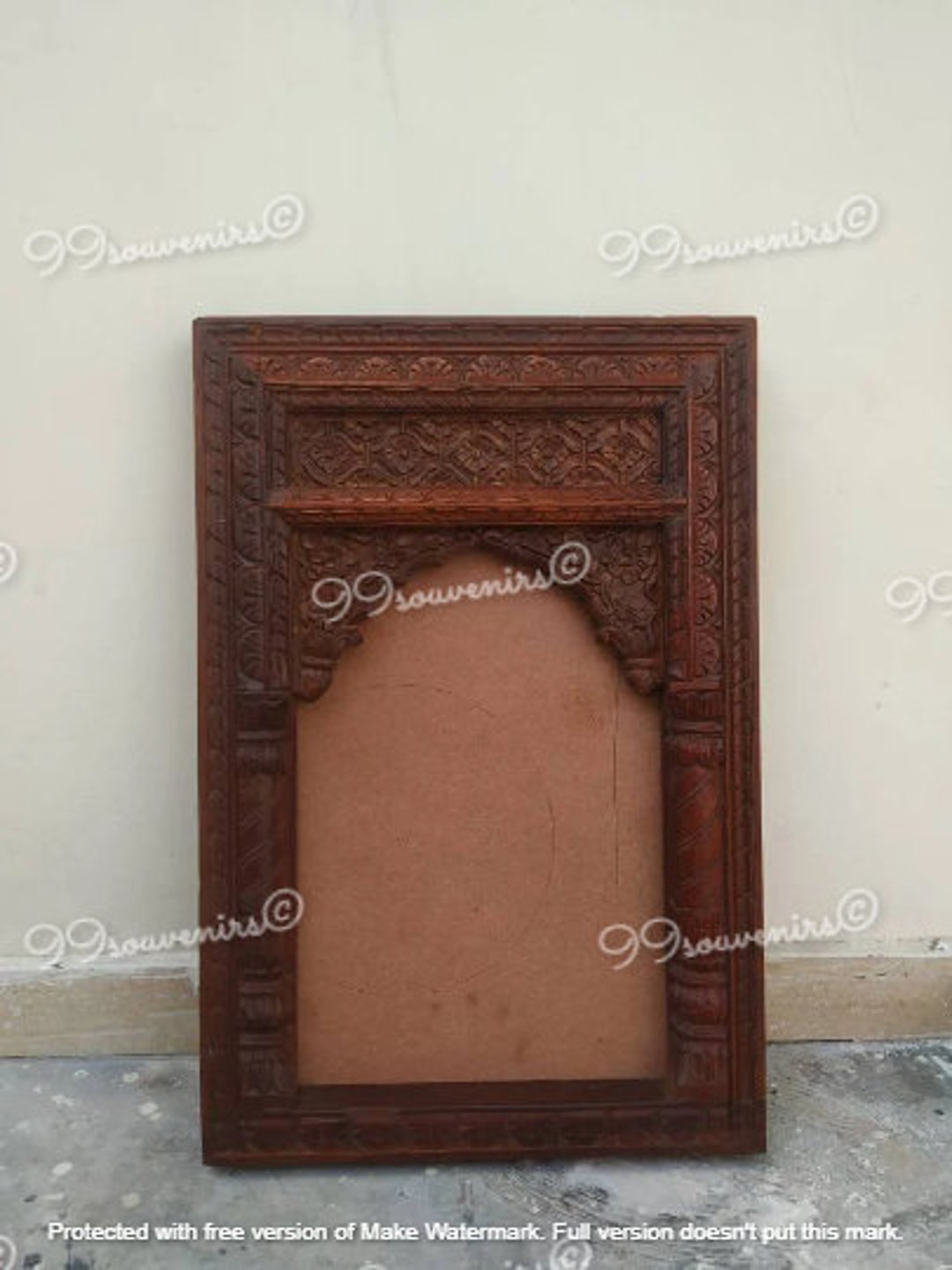 The Tanjore Carved Indian Mirror, Vintage Style Wooden Wall Mirror ...