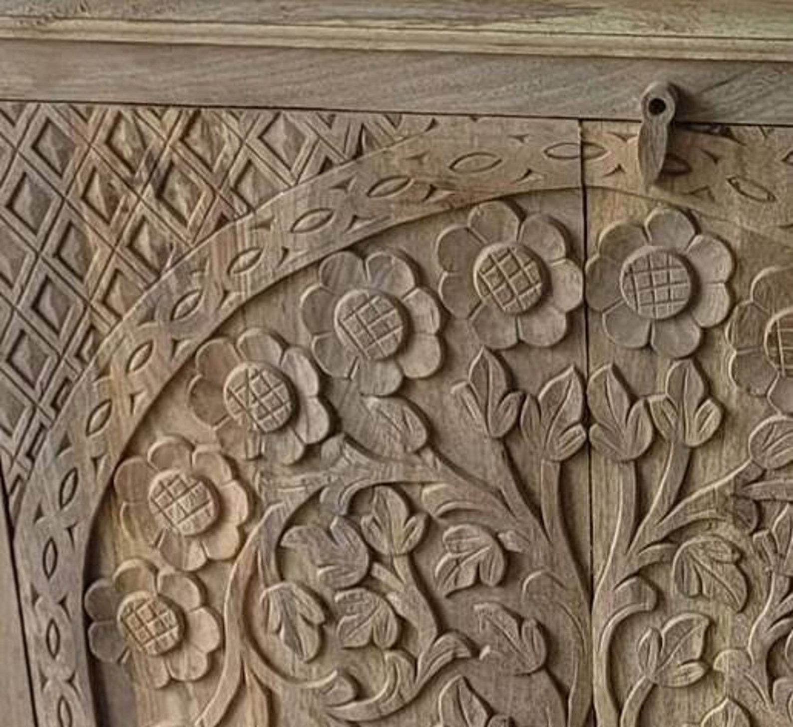 Indian Rustic Cabinet, Carved Wooden Dresser, Boho Living Room Cabinet ...
