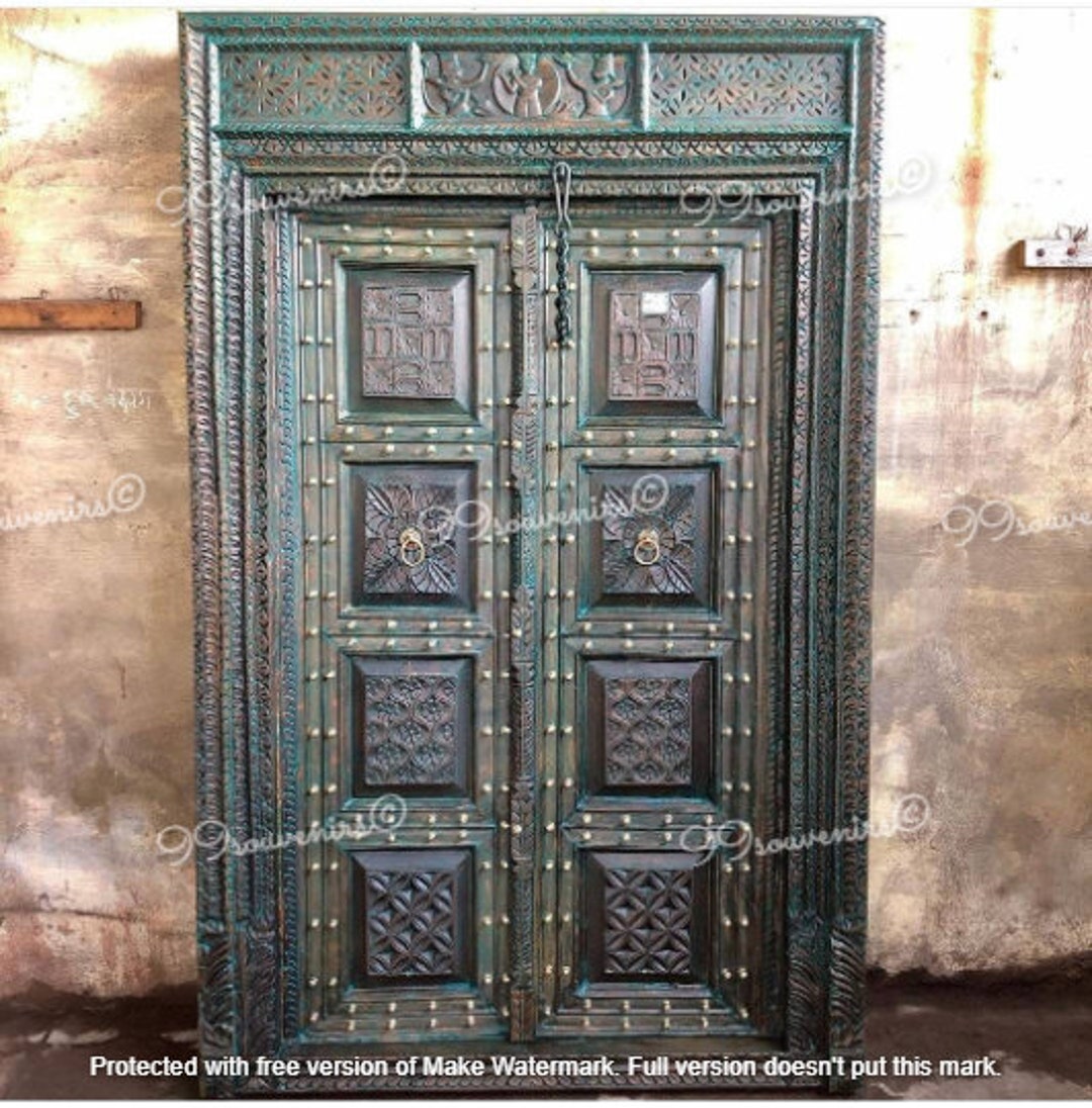 Vintage Style Indian Doors, Carved Wooden Doors, Intricately Carved ...