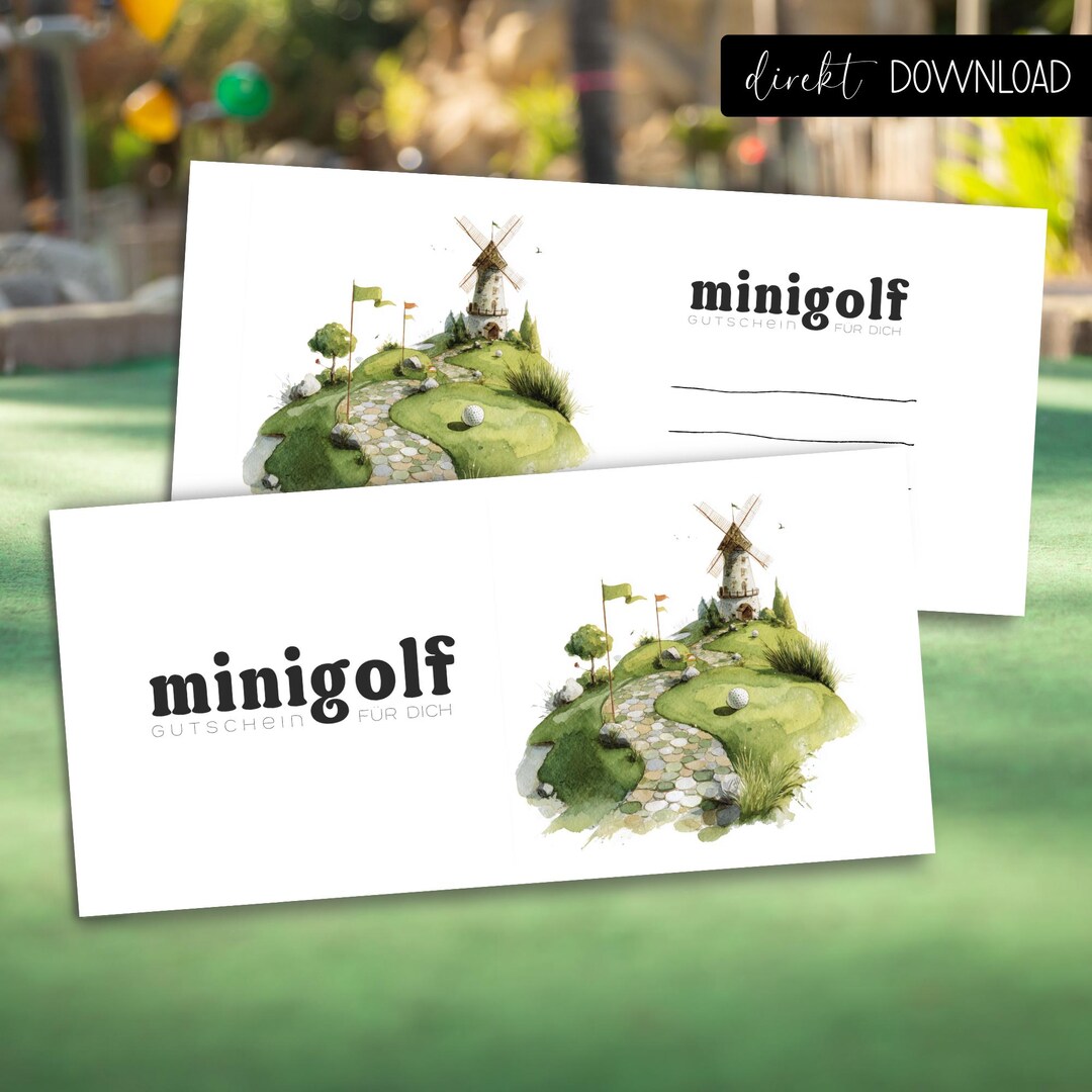 Printable Mini-golf Voucher, Printable Mini-golf Voucher (DIN Long ...