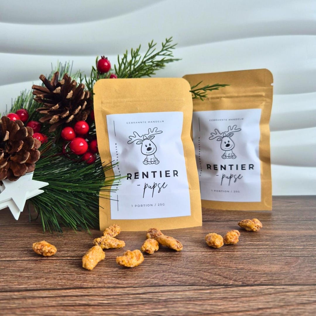 Small Souvenir: Reindeer Pups | Roasted Almonds | Advent Calendar Idea ...