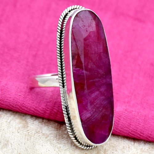 Indian Ruby Ring 925 Sterling Silver Ring Handmade Ring - Etsy
