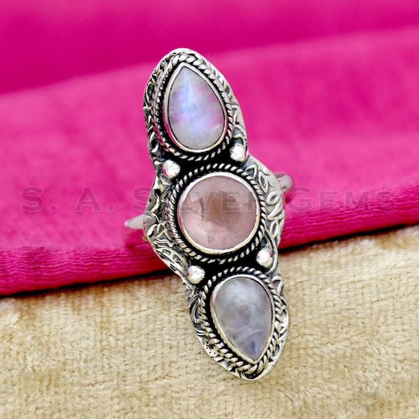 Boho Moonstone Ring - Etsy