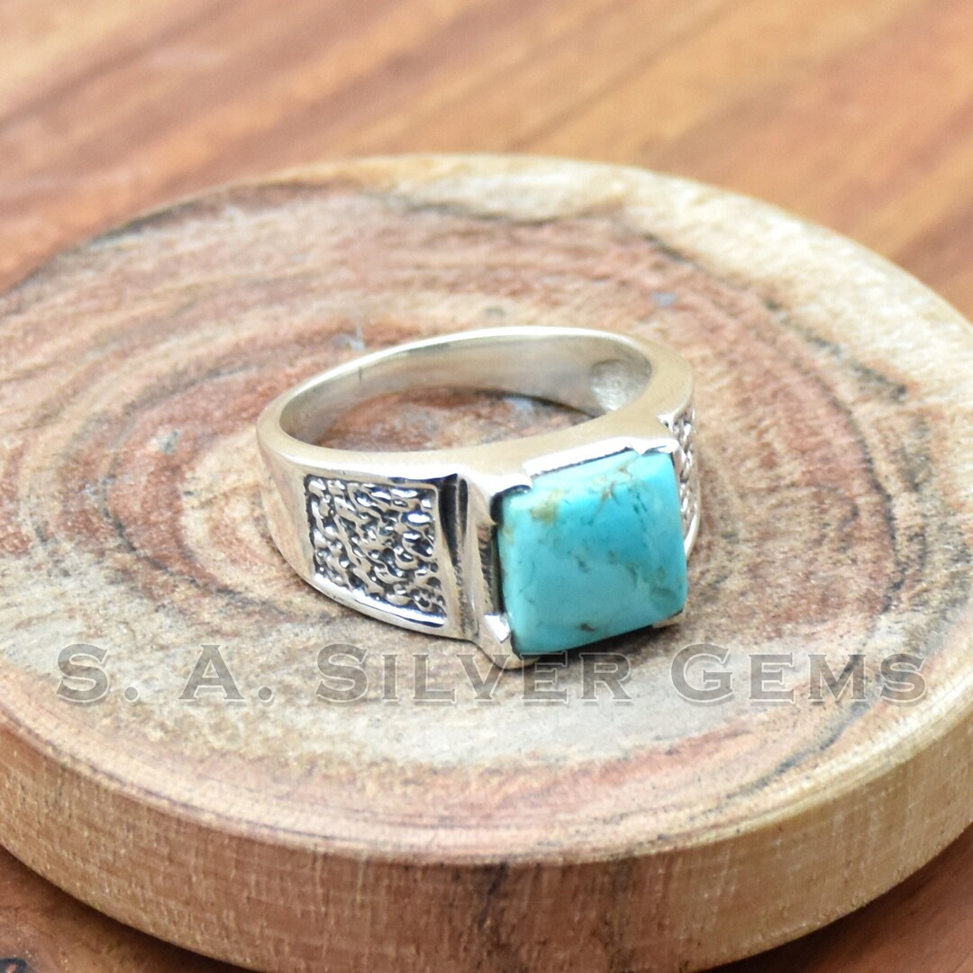 Turquoise Mohave Ring, 925 Sterling Silver Ring, Turquoise Ring, Designer Ring, Handmade Ring ...