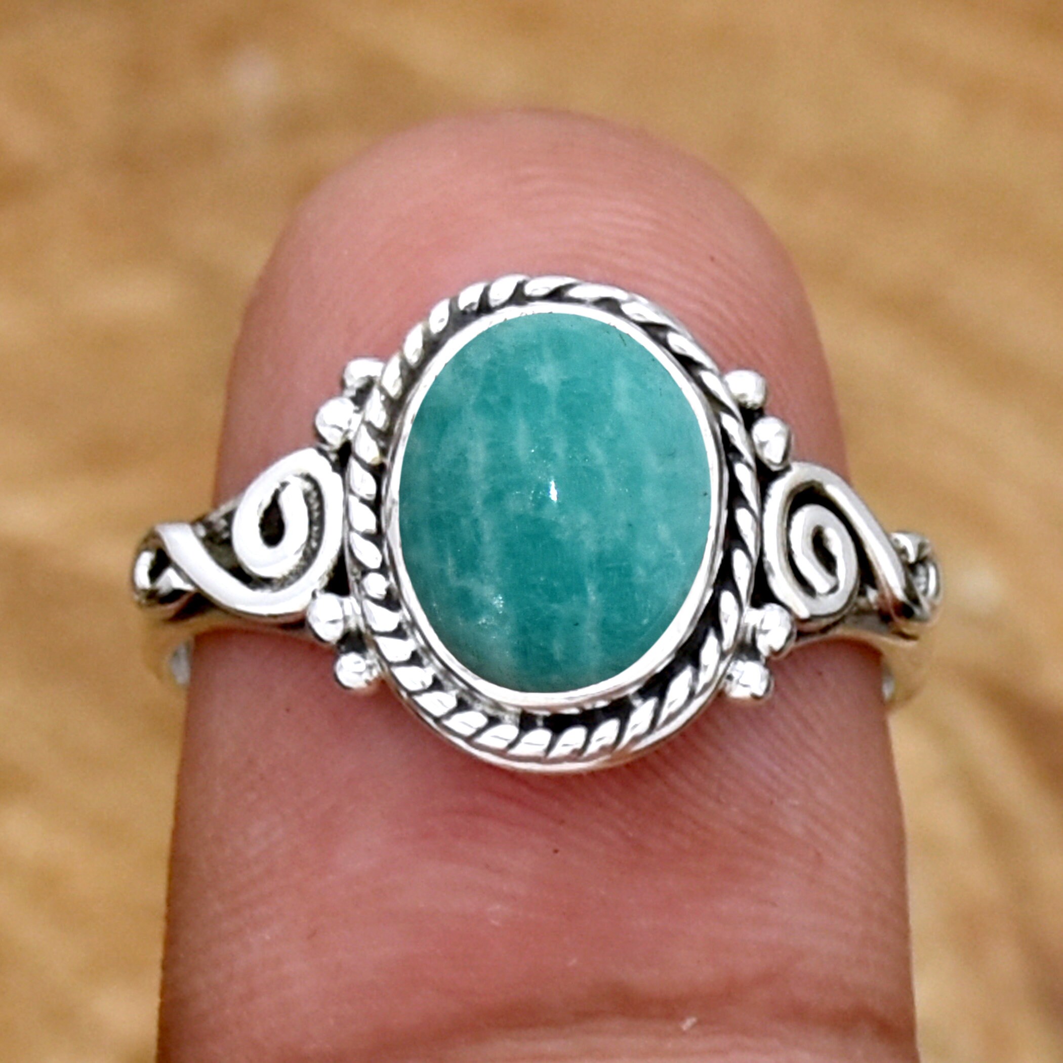 Amazonite Ring 925 Sterling Silver Amazonite Oval Gemstone - Etsy Australia
