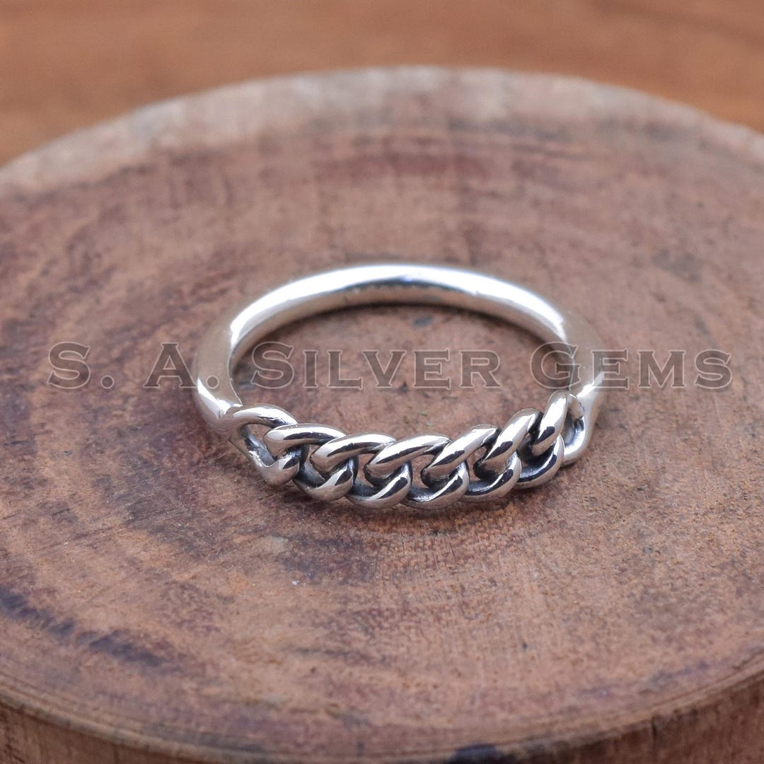 Chain Ring, 925 Sterling Silver Rings, Handmade Band, Designer Jewelry ...