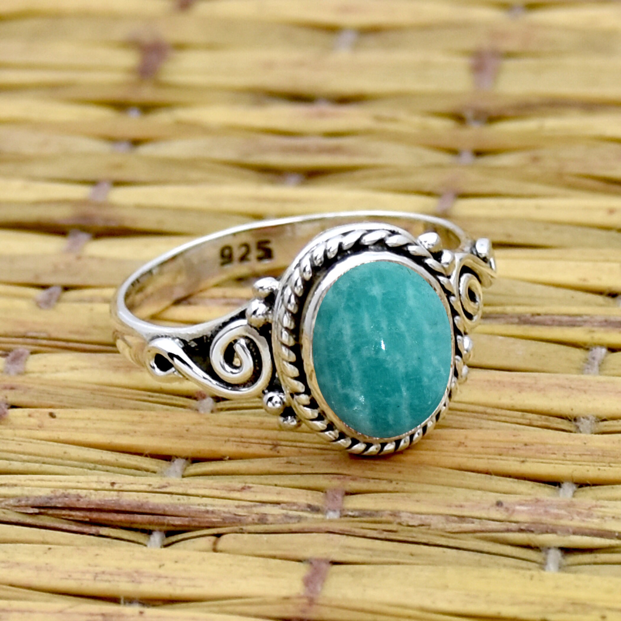 Amazonite Ring 925 Sterling Silver Amazonite Oval Gemstone - Etsy Australia
