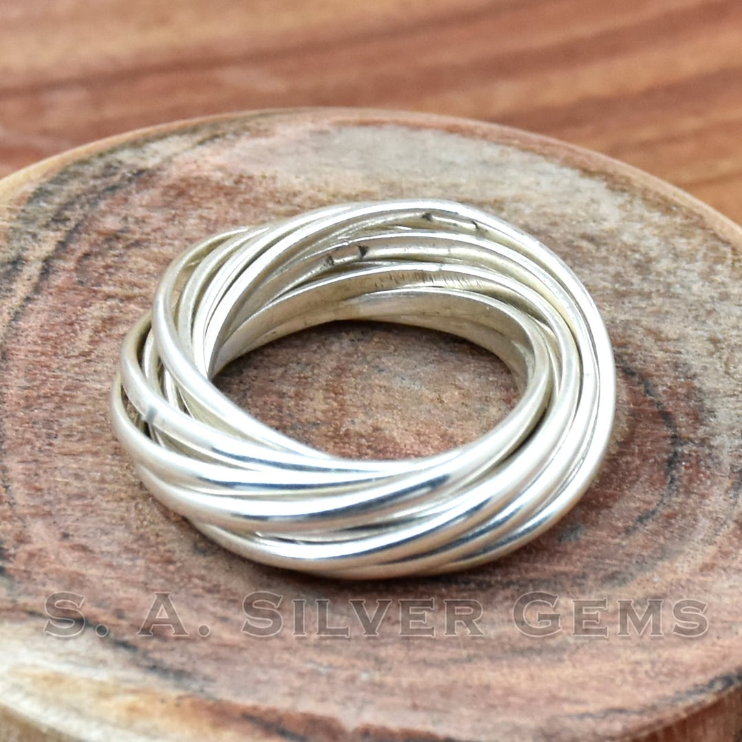 12 Multiple Band Ring, Multi Layered Ring, Women's Ring, Thumb Ring ...