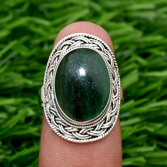 Nephrite Jade Ring 925 Sterling Silver Ring Handmade Jewelry Anniversary Ring Filigree Ring Green Nephrite Ring Women Jewelry Etsy UK