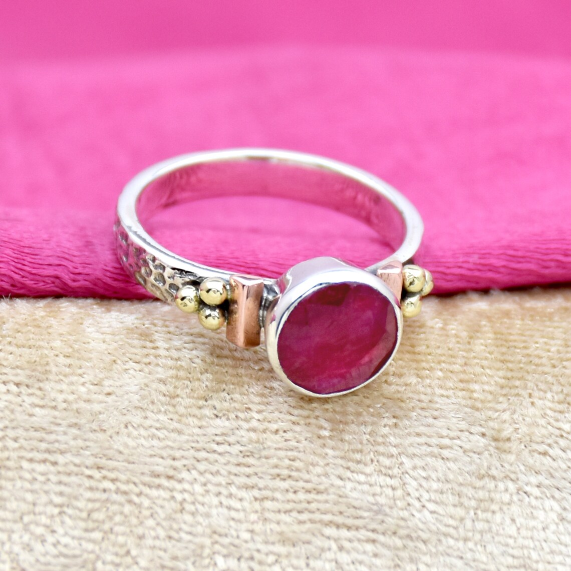 Indian Ruby Ring 925 Sterling Silver Ring Handmade Ring Two | Etsy