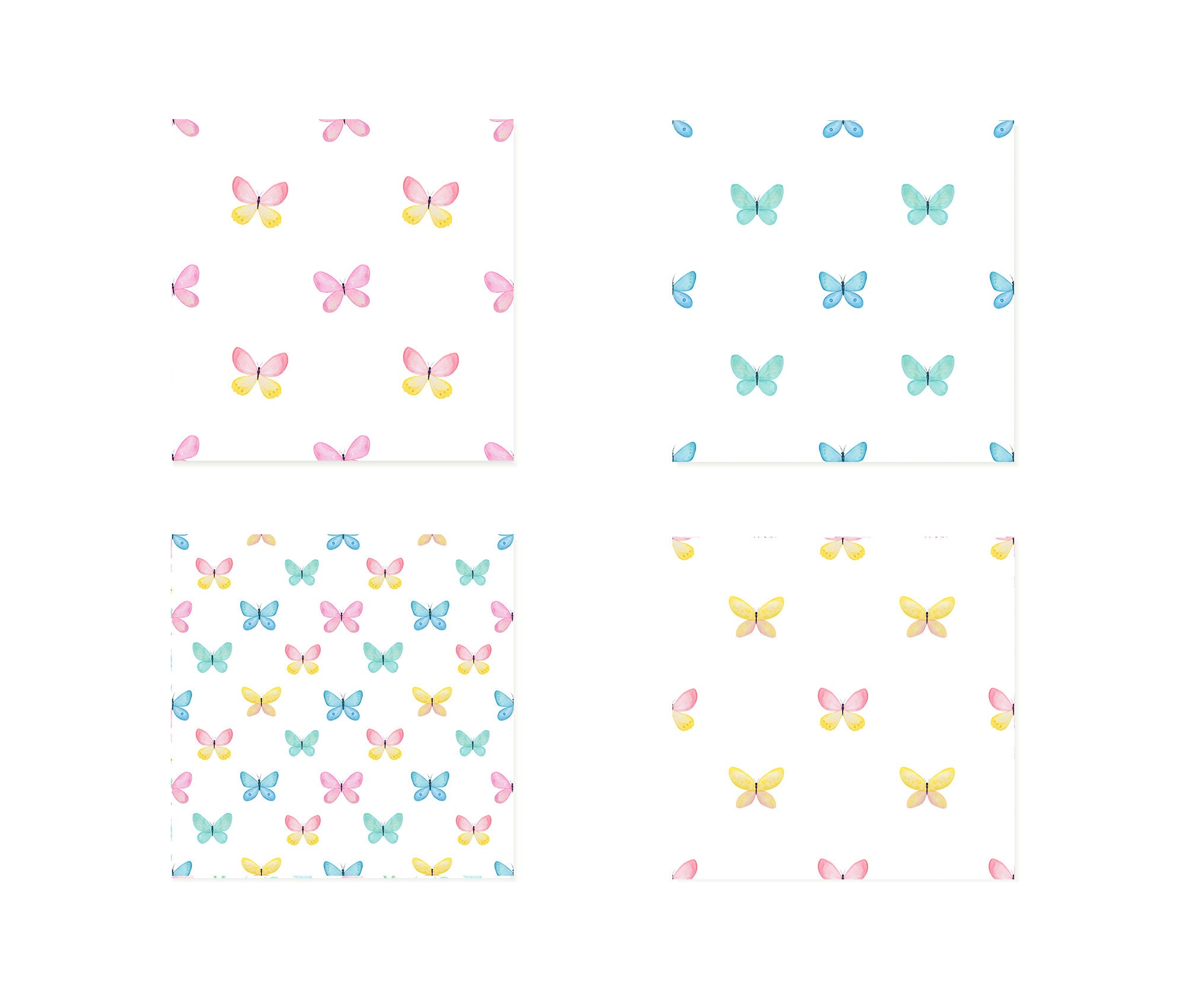 Butterfly Watercolor Digital Paper, Summer Digital Paper Pack ...