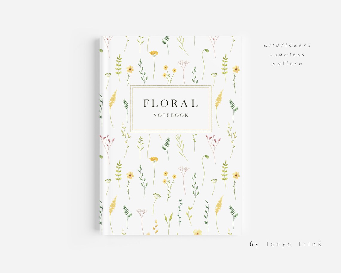 Watercolor floral digital paper Wildflowers digital paper | Etsy