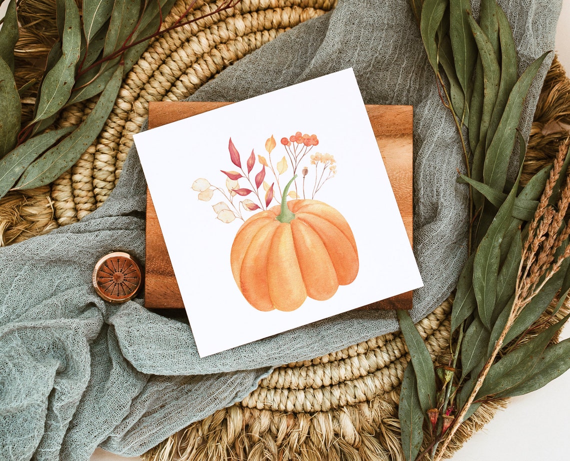 Autumn Watercolor Clipart Fall Leaves Thanksgiving Clipart | Etsy