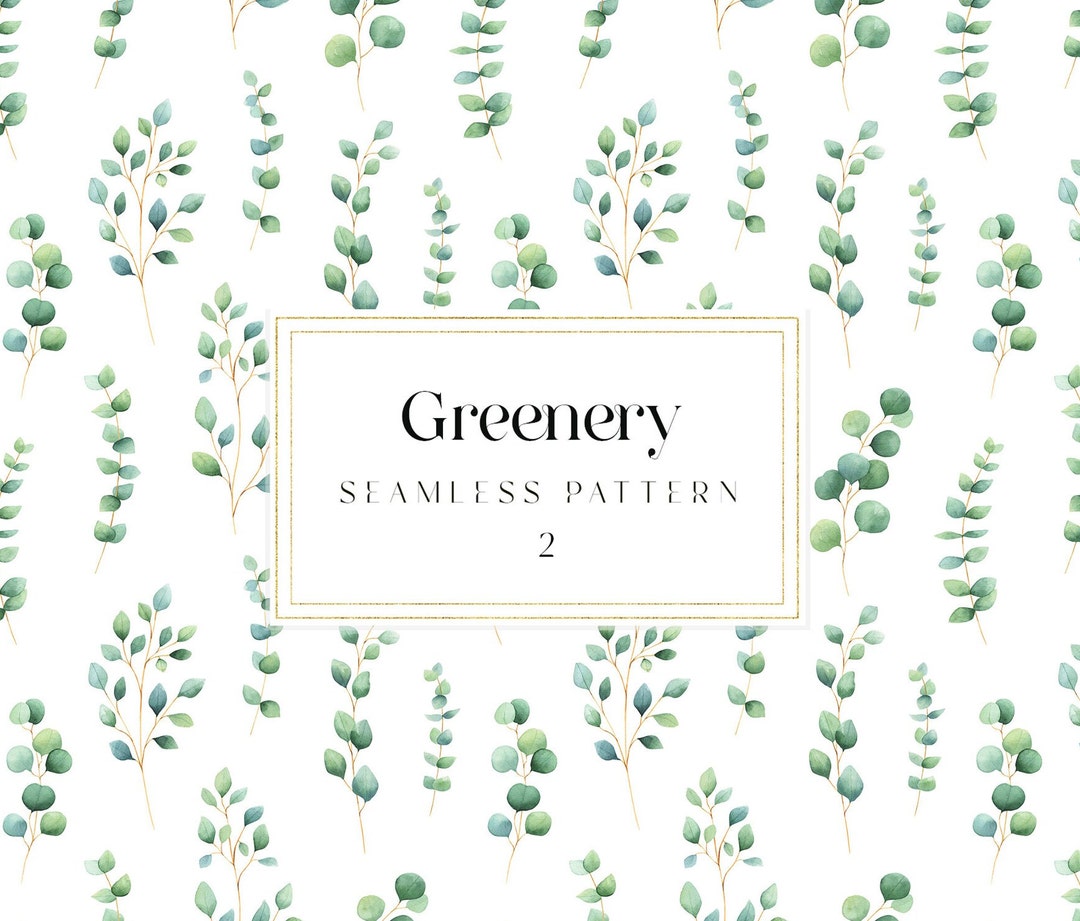 Eucalyptus Watercolor Digital Paper, Greenery Digital Paper Pack ...