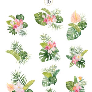 Tropical Watercolor Clipart, Tropical Bouquets Png, Tropical Floral ...