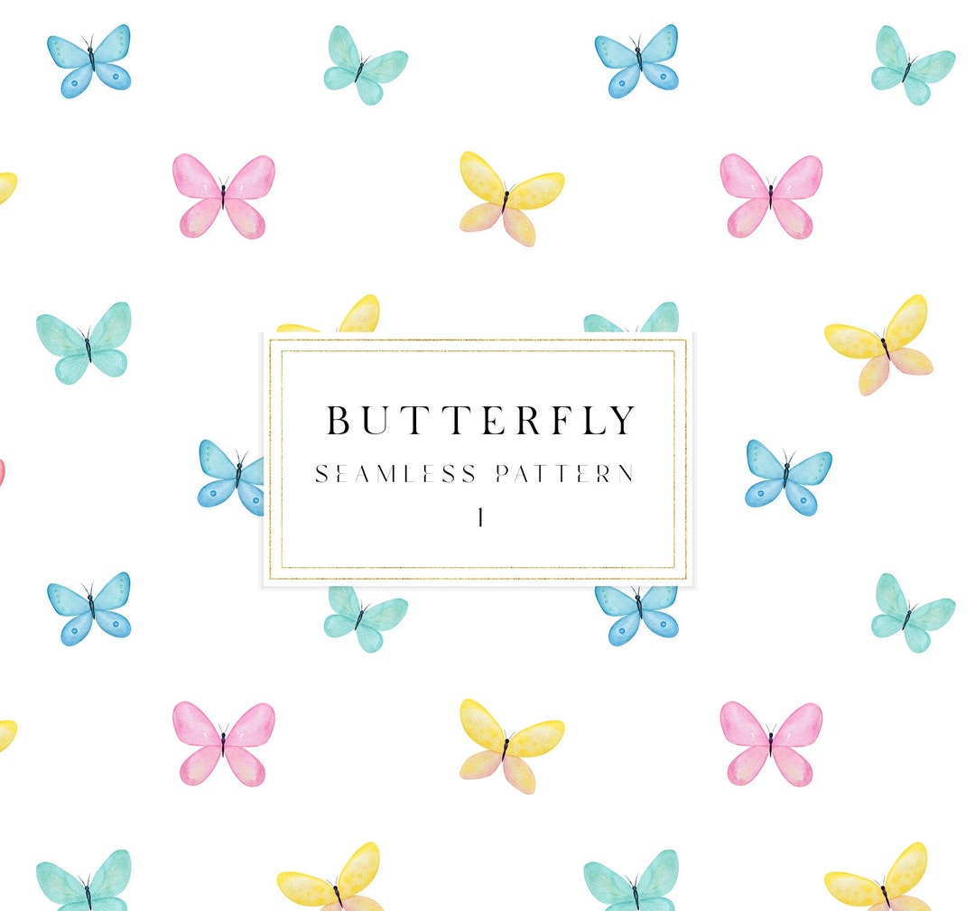 Butterfly Watercolor Digital Paper, Summer Digital Paper Jpg, Butterfly ...