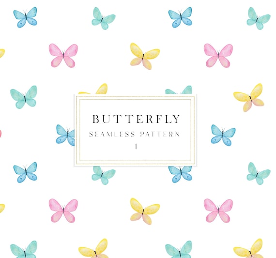 Butterfly Watercolor Digital Paper Summer Digital Paper Jpg - Etsy