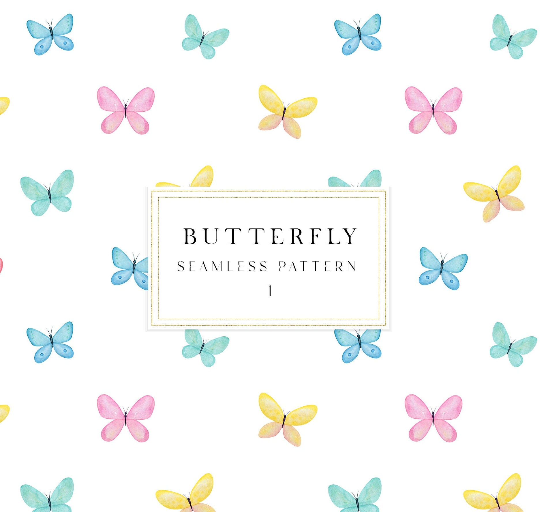 Butterfly Watercolor Digital Paper, Summer Digital Paper Jpg, Butterfly ...