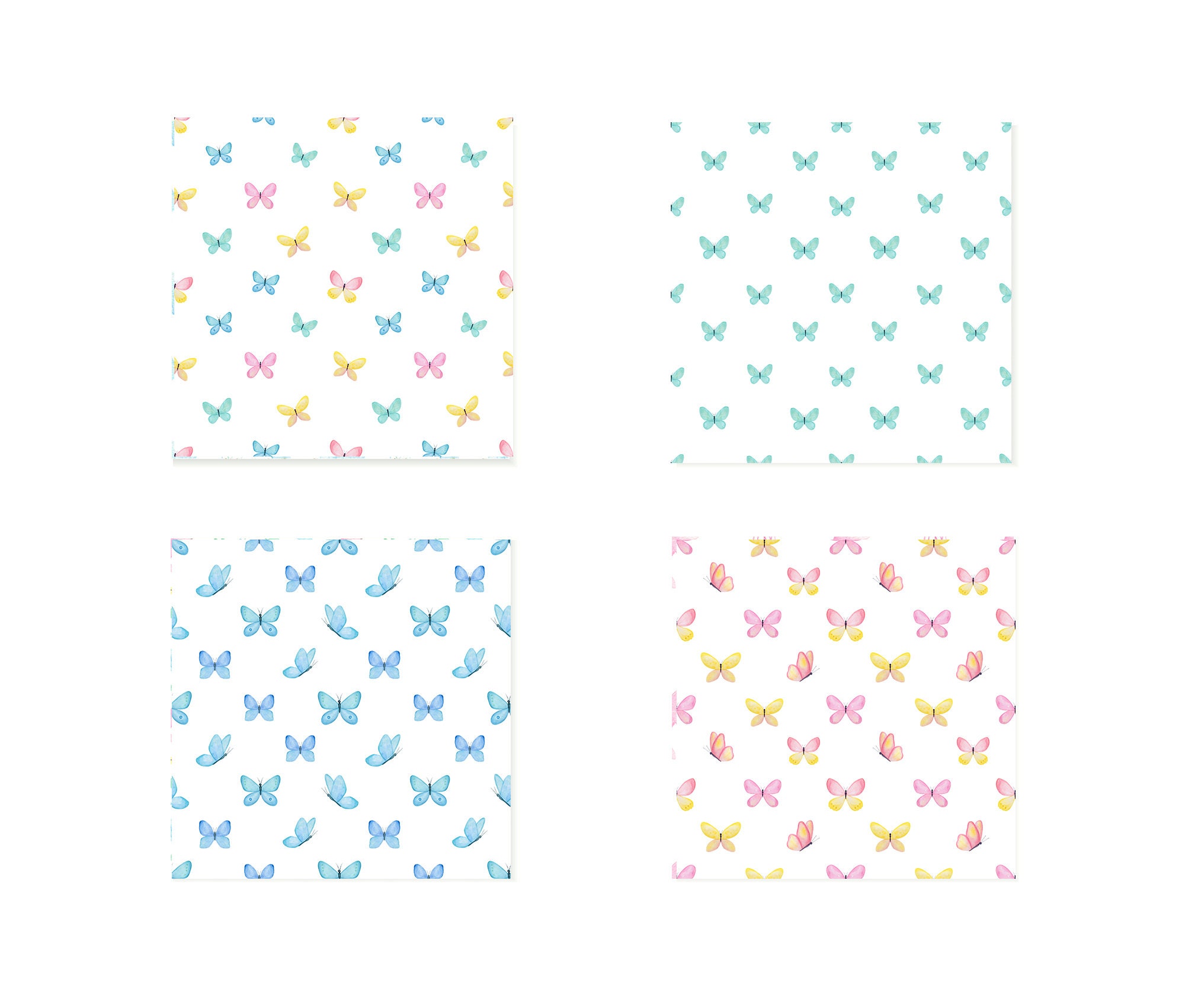Butterfly Watercolor Digital Paper, Summer Digital Paper Pack ...