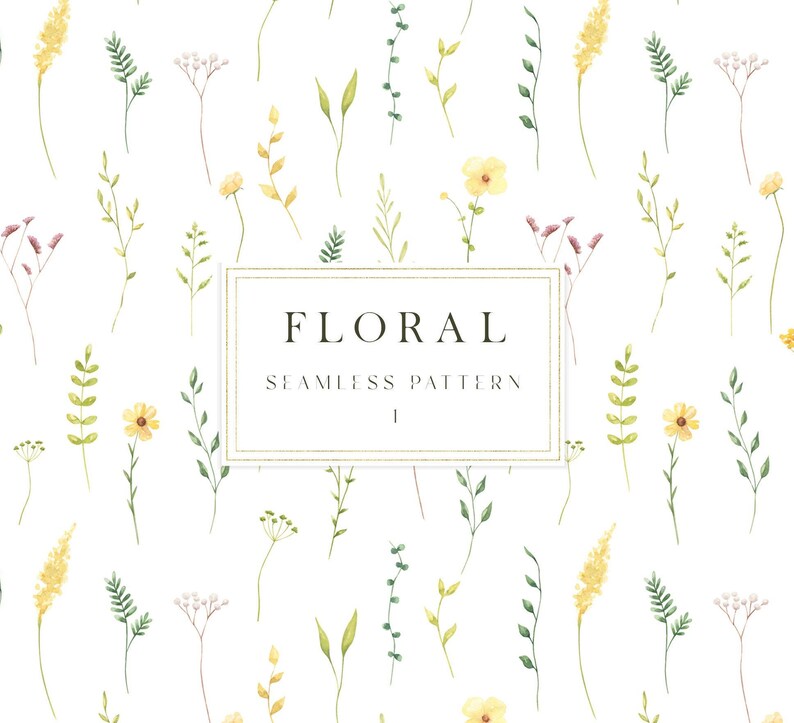 Watercolor Floral Digital Paper, Wildflowers Digital Paper, Summer ...