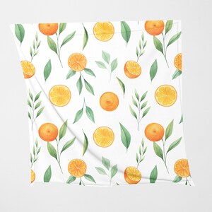 Watercolor Orange Digital Paper, Summer Citrus Greenery Seamless ...