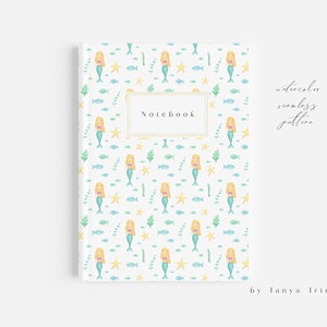 Nautical Watercolor Digital Paper, Mermaids Seamless Pattern, Ocean ...