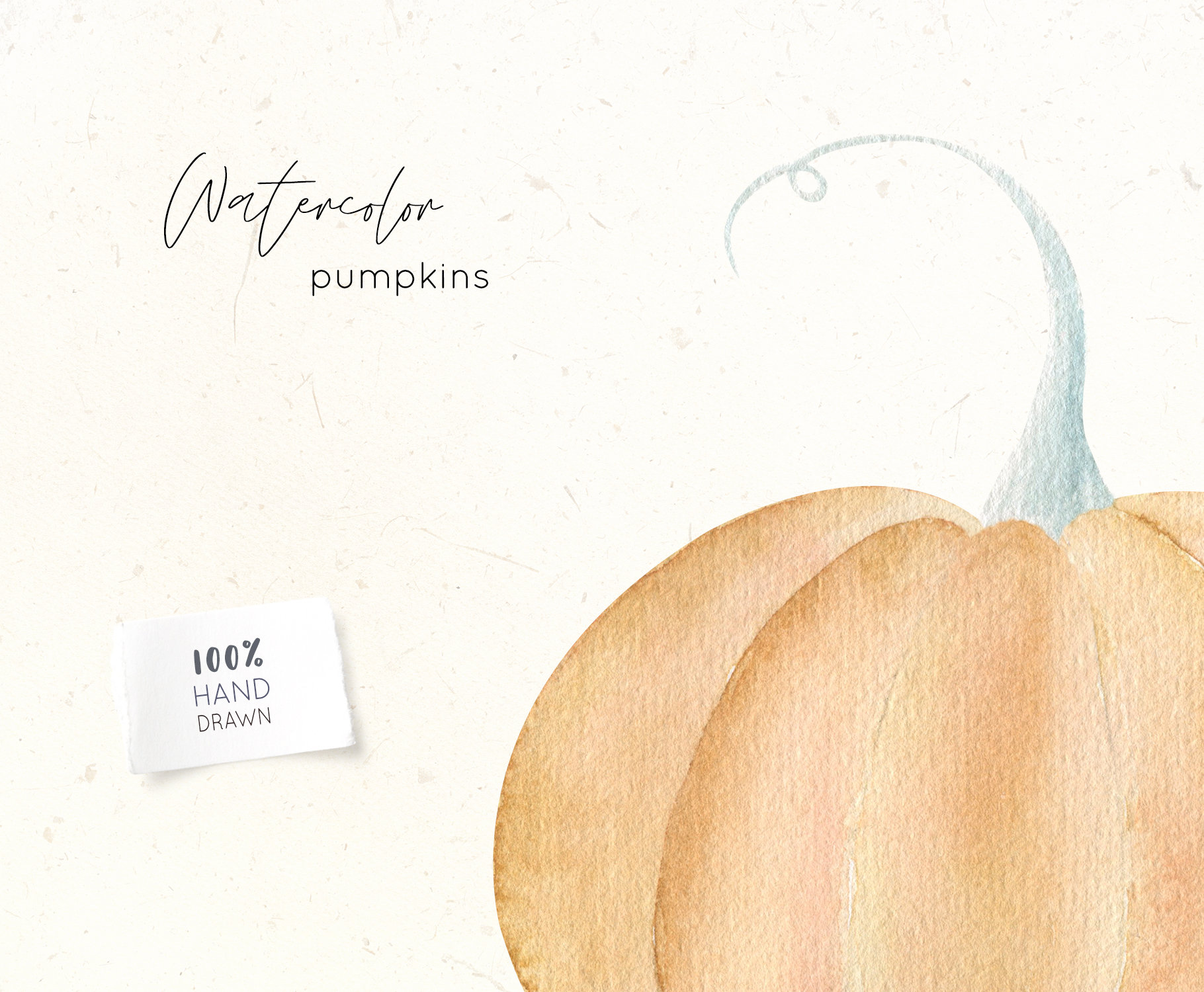 Watercolor Pumpkin Clipart PNG Gold Pink Pastel Dusty Blue - Etsy