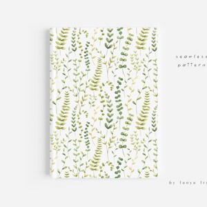 Greenery Watercolor Digital Paper, Green Leaves Digital Paper ...