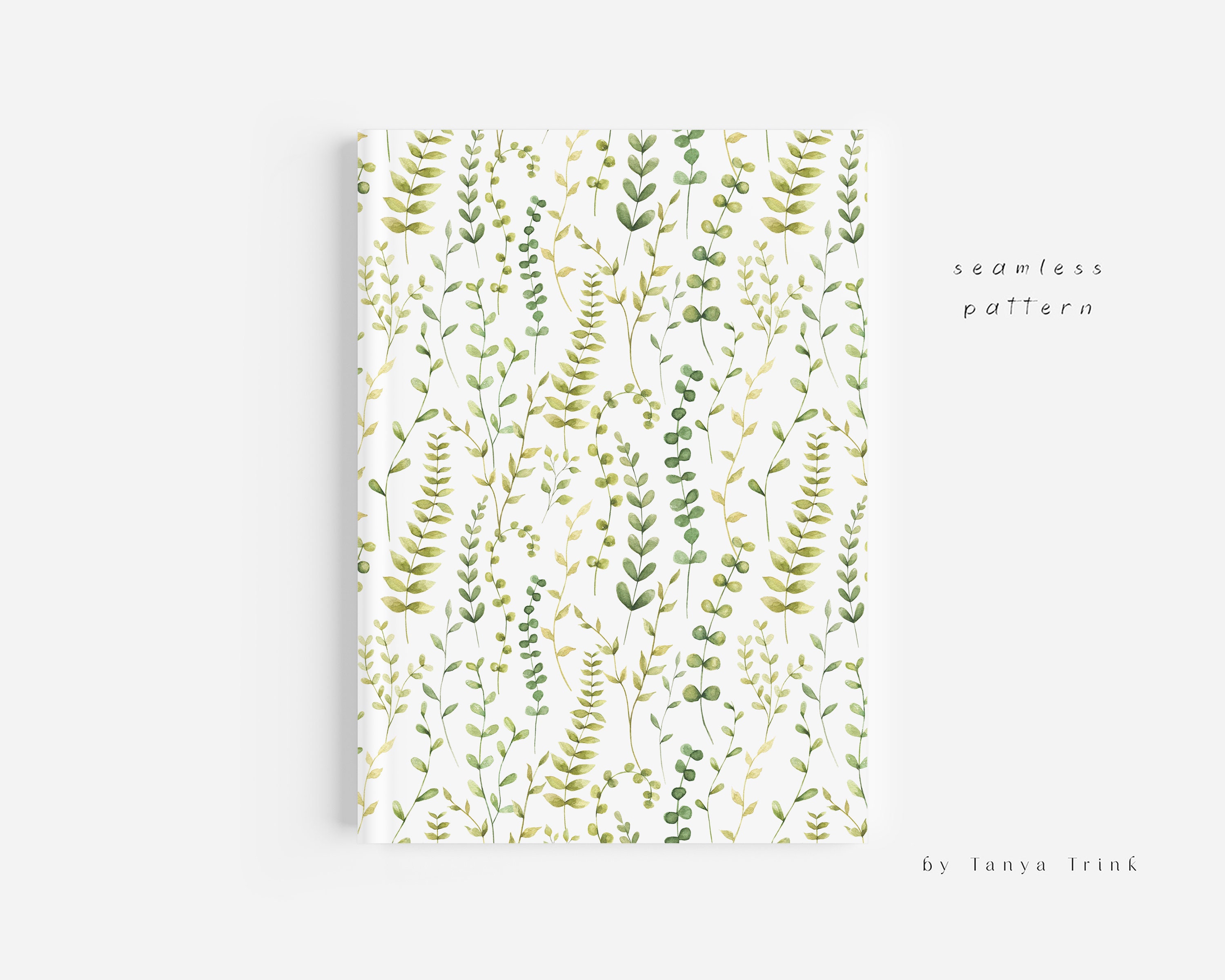 Greenery Watercolor Digital Paper, Green Leaves Digital Paper ...