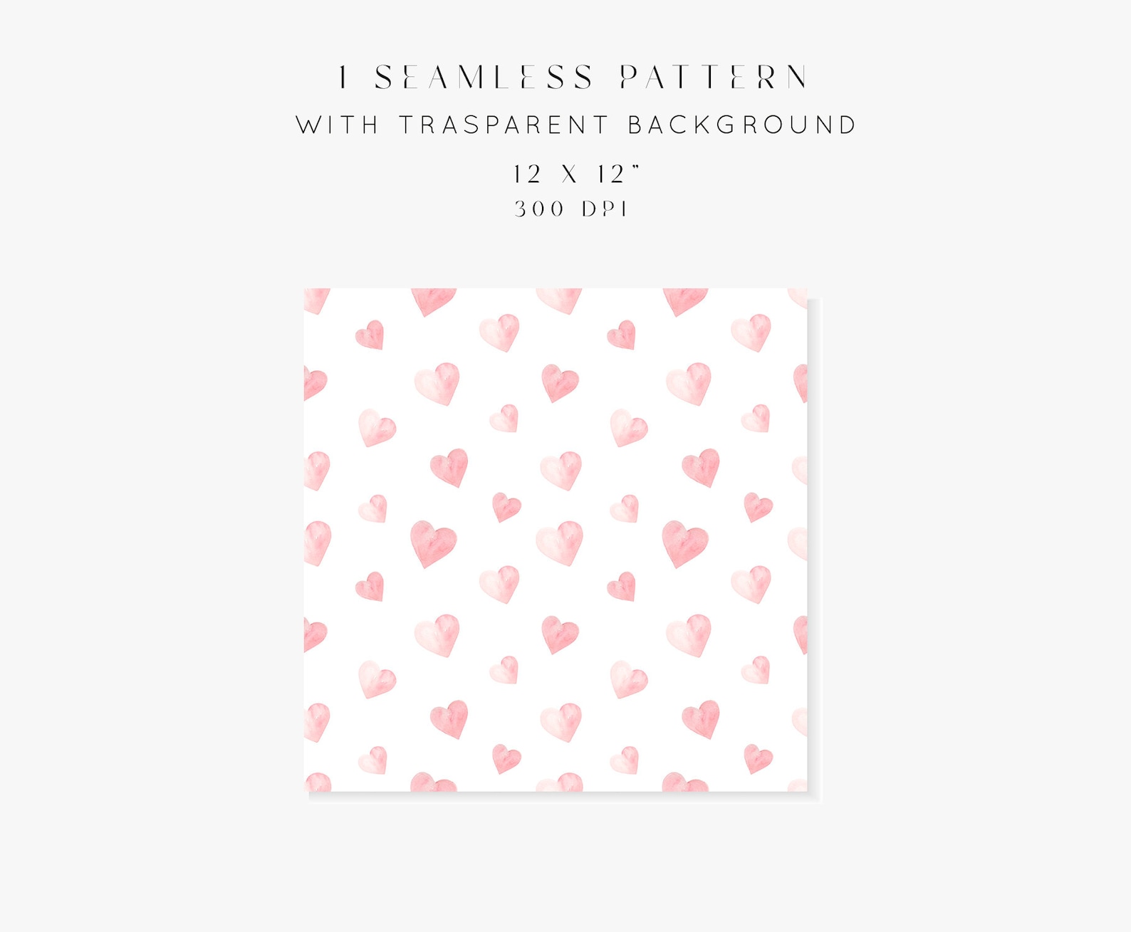 Watercolor Hearts Digital Paper Clipart, Valentine's Day Pink Hearts ...