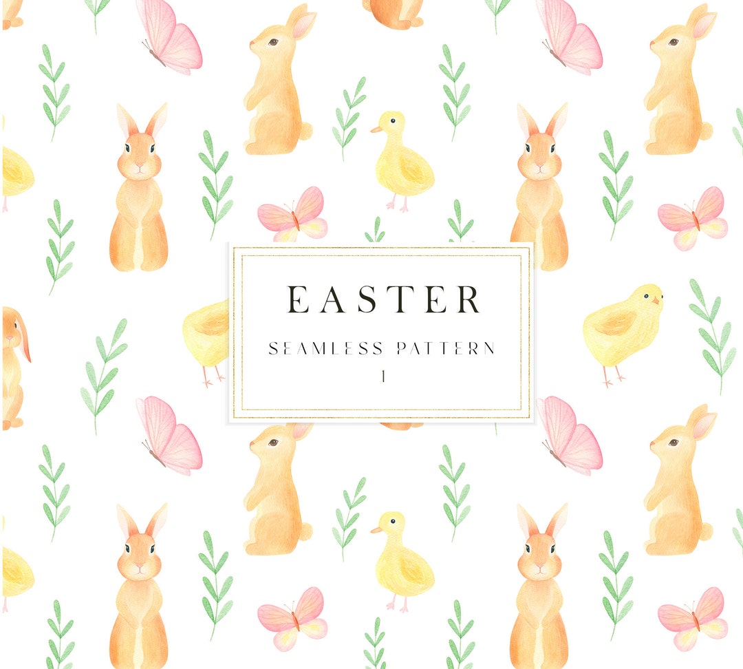 Easter Digital Paper, Spring Summer Watercolor Digital Paper, Happy ...