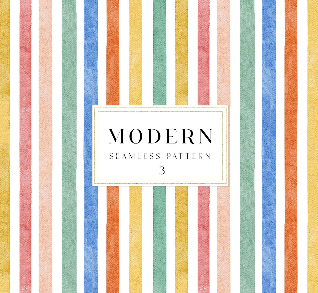 Watercolor Stripes Digital Paper, Abstract Watercolor Seamless Patten ...