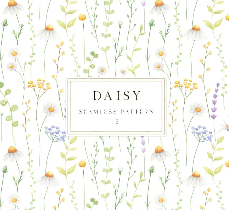 Summer Floral Digital Paper Watercolor Digital Paper Daisy - Etsy