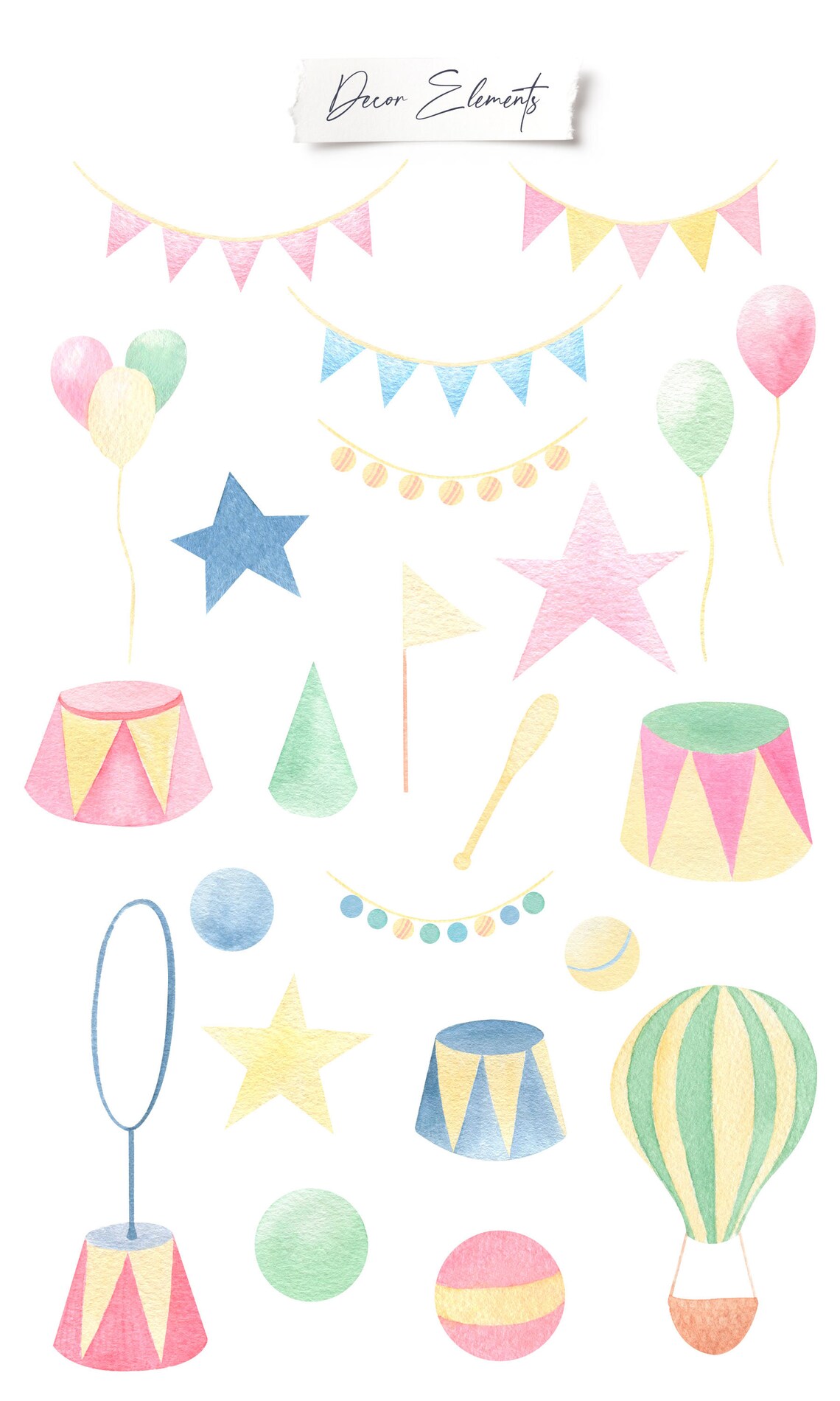 Watercolor Circus Clipart Watercolor Animals Baby Clipart - Etsy