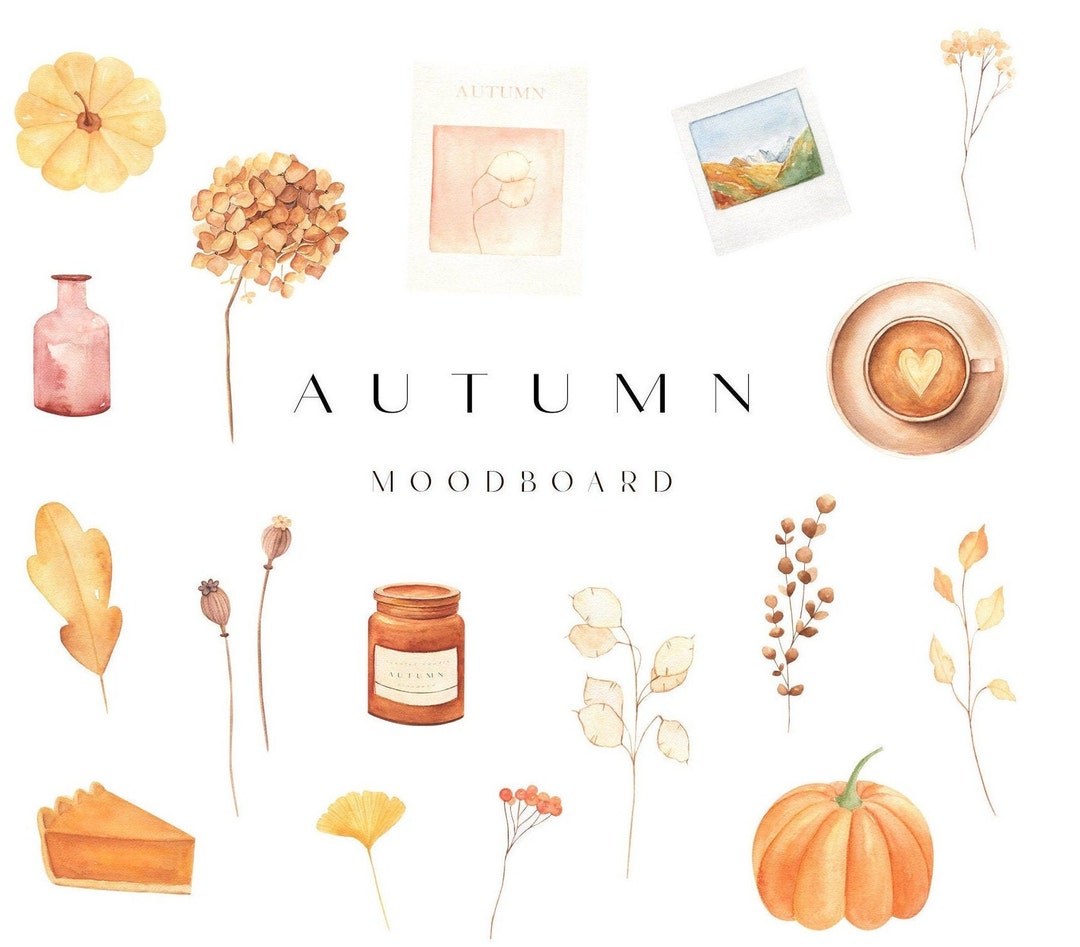 Autumn Watercolor Clipart Fall Leaves Thanksgiving Clipart - Etsy