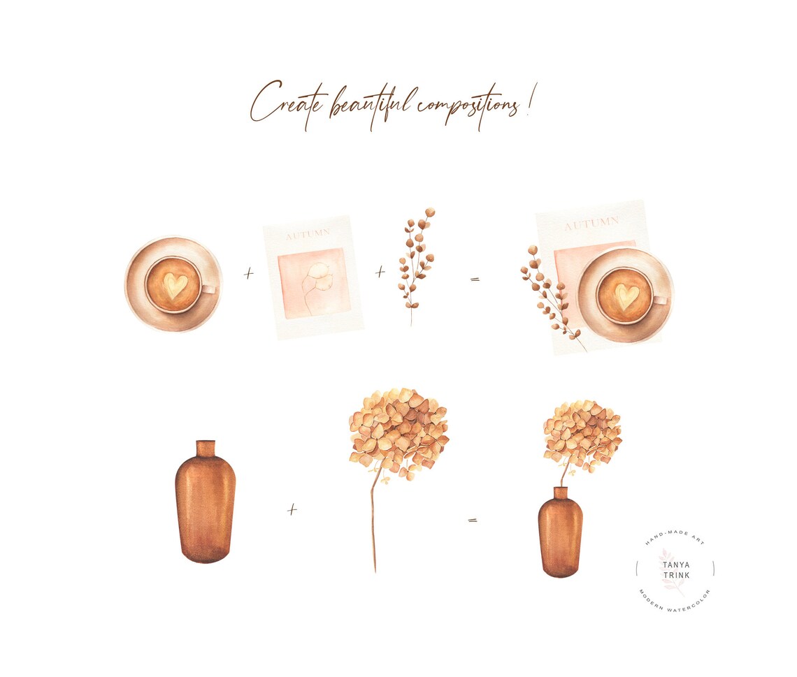 Autumn Watercolor Clipart Fall Leaves Thanksgiving Clipart | Etsy