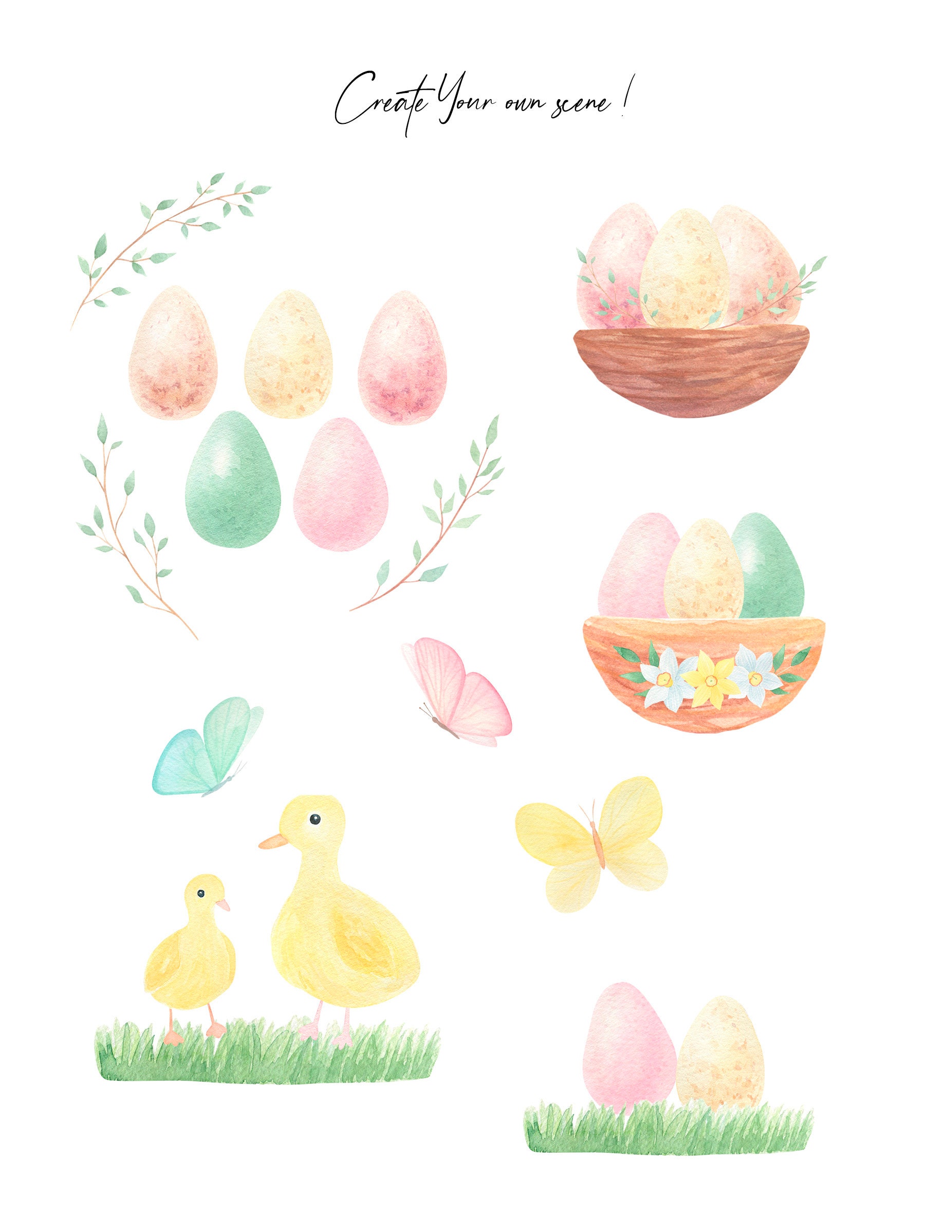 Watercolor Easter Clipart, Easter Bunny Clipart Png, Cute Spring Bunny ...