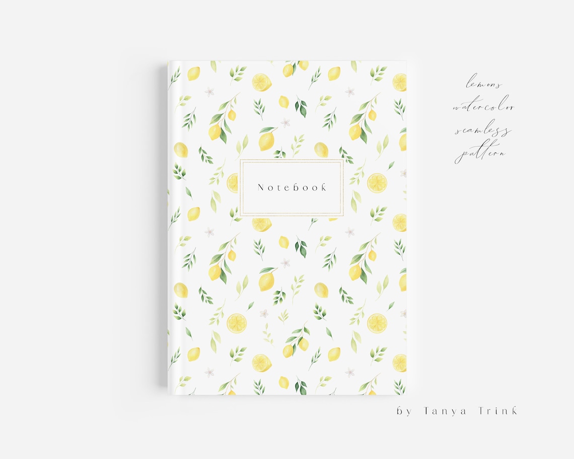 Watercolor Lemons Digital Paper Summer Citrus Greenery - Etsy