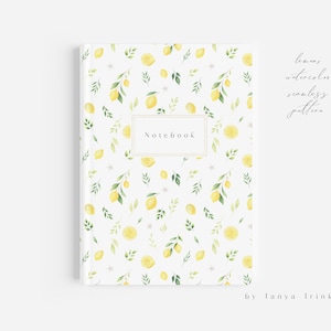 Watercolor Lemons Digital Paper, Summer Citrus Greenery Seamless ...