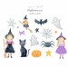 Halloween Watercolor Clipart, Cute Witch Halloween Clipart, Watercolor ...