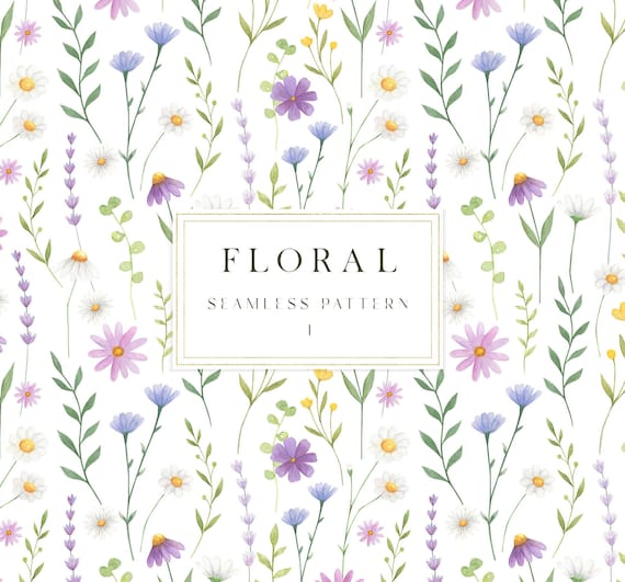 Summer Floral Digital Paper Watercolor Digital Paper | Etsy