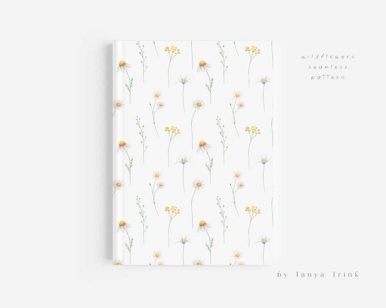 Summer Floral Digital Paper Watercolor Digital Paper Daisy - Etsy