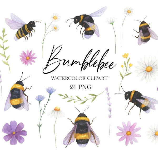 Bee Watercolor - Etsy