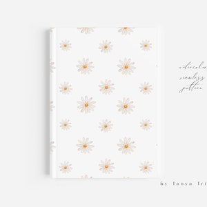 Daisy Floral Digital Paper, Neutral Floral Seamless Pattern, Summer ...