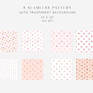 Watercolor Hearts Digital Paper Clipart, Valentine's Day Boho Hearts ...