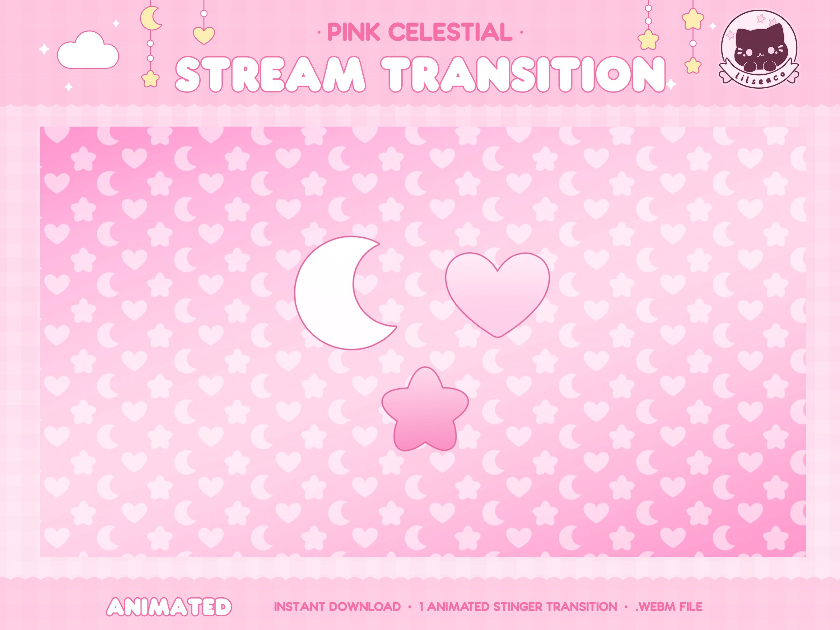 Pink Celestial Stinger Transition, Animated Overlay, Stream Overlay ...