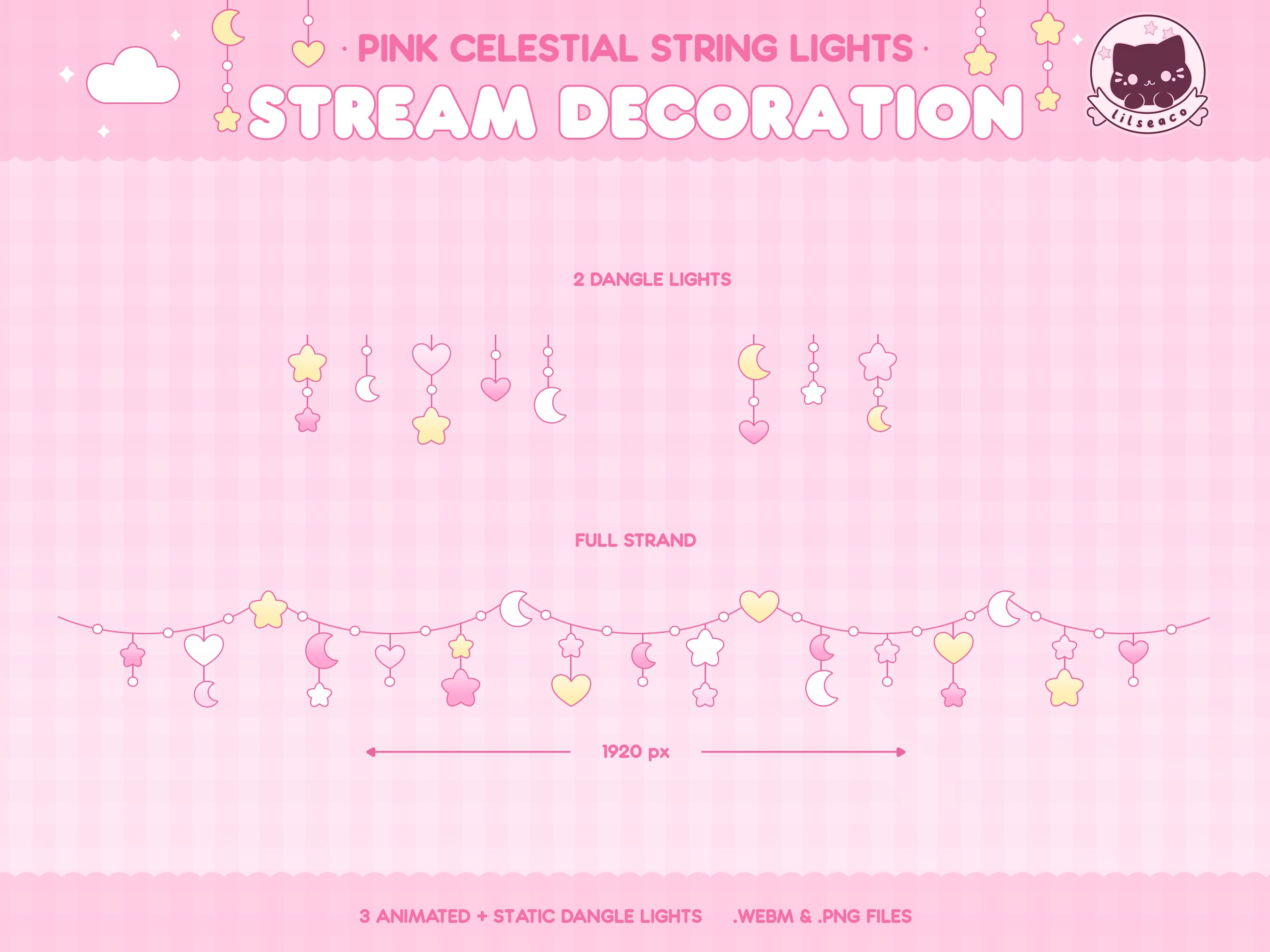 Animated Celestial String Light Overlay, Animated Twitch Overlay ...